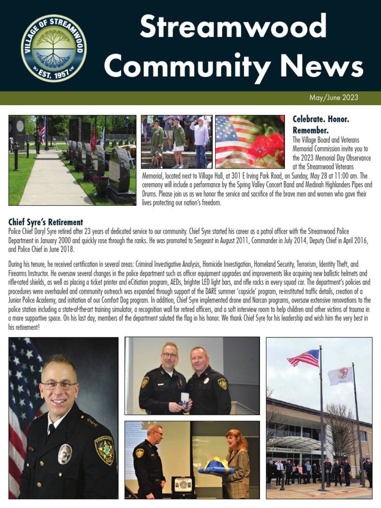 Streamwood Village Newsletter, May/June 2023 Issue | PDF | Firefighter
