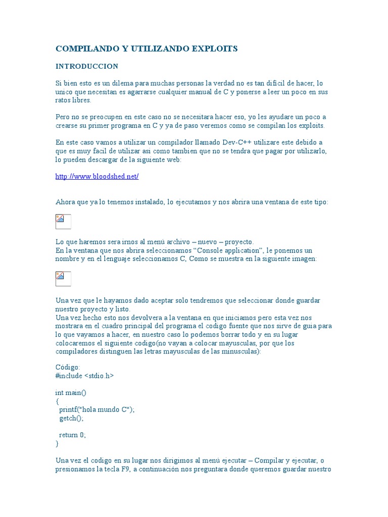 Compilando y Utilizando Exploits | PDF | Compilador | Windows 2000