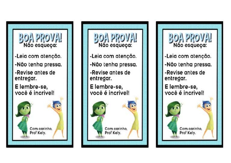 Bilhete Pré-Prova | PDF