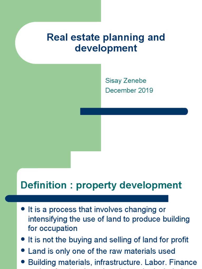Real Estate Planning | PDF