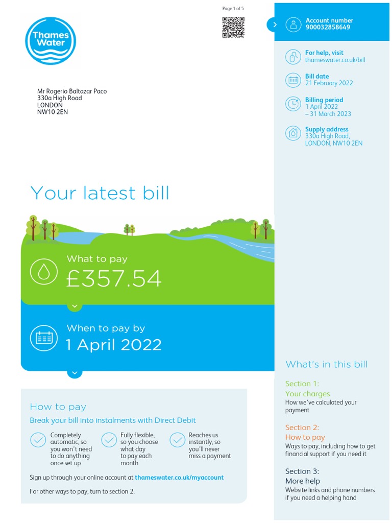 Your latest water bill | PDF | Payments | Debit Card