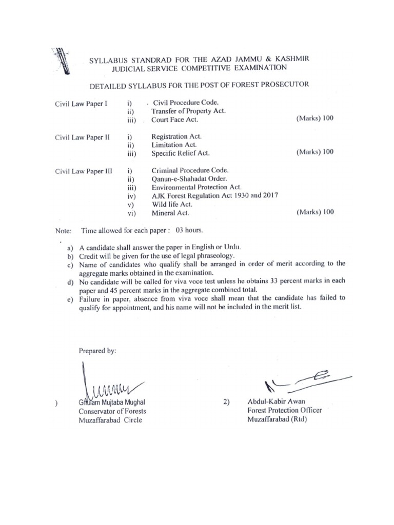 Syllabus For Forest | PDF