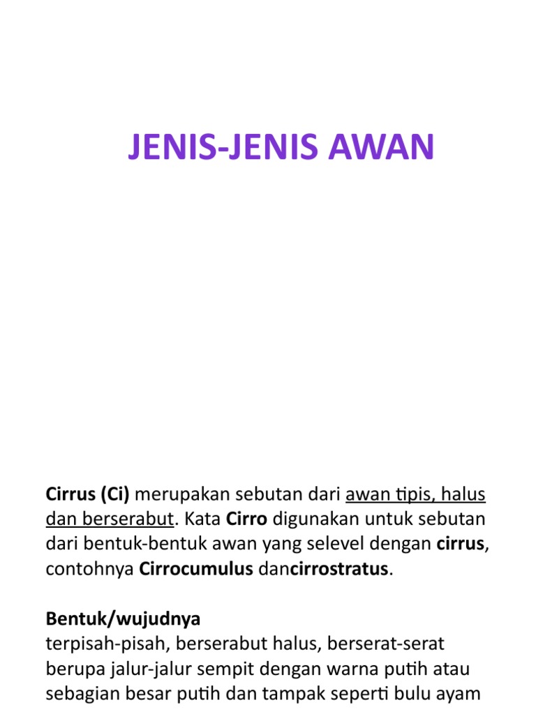Jenis Awan | PDF