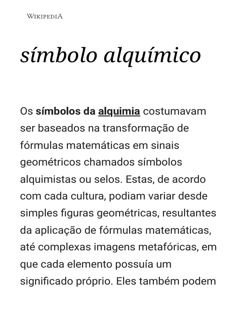 Os Símbolos da Alquimia: suas Origens e Significados | PDF | Alquimia ...