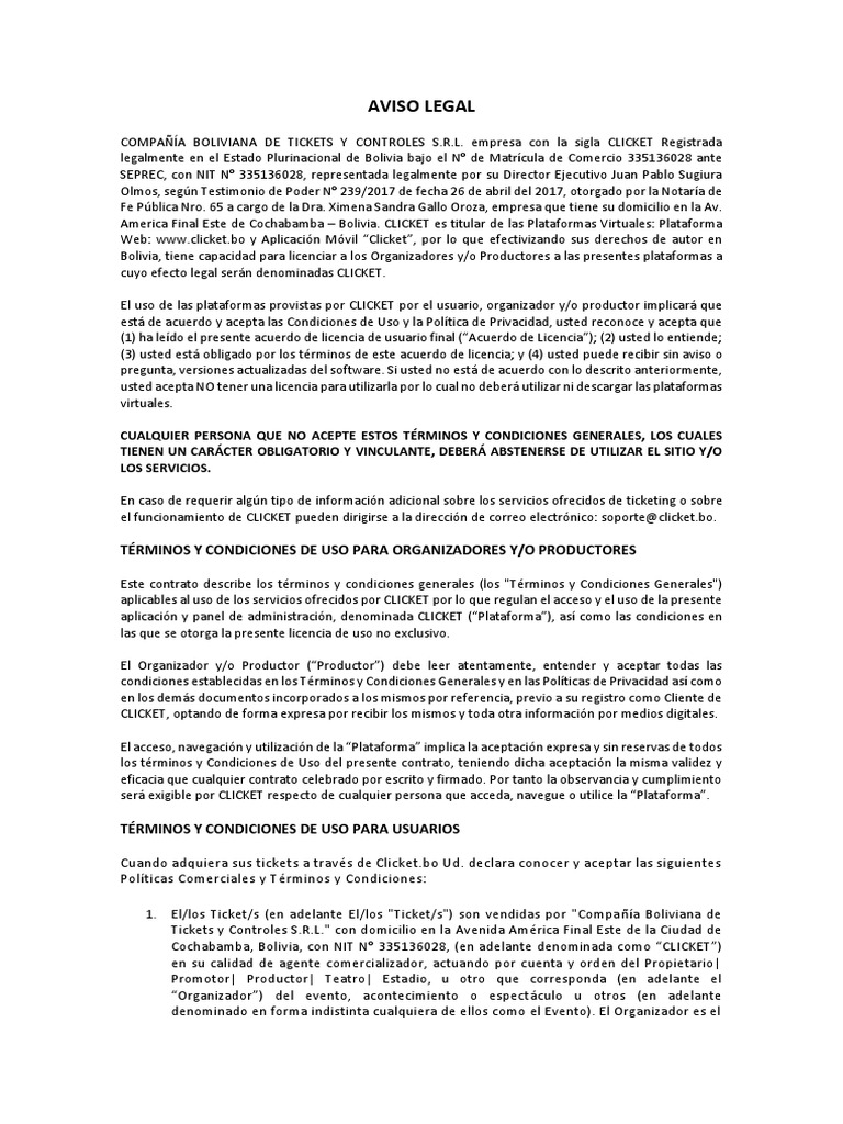Terminos y Condiciones | PDF | Propiedad intelectual | Aplicación movil