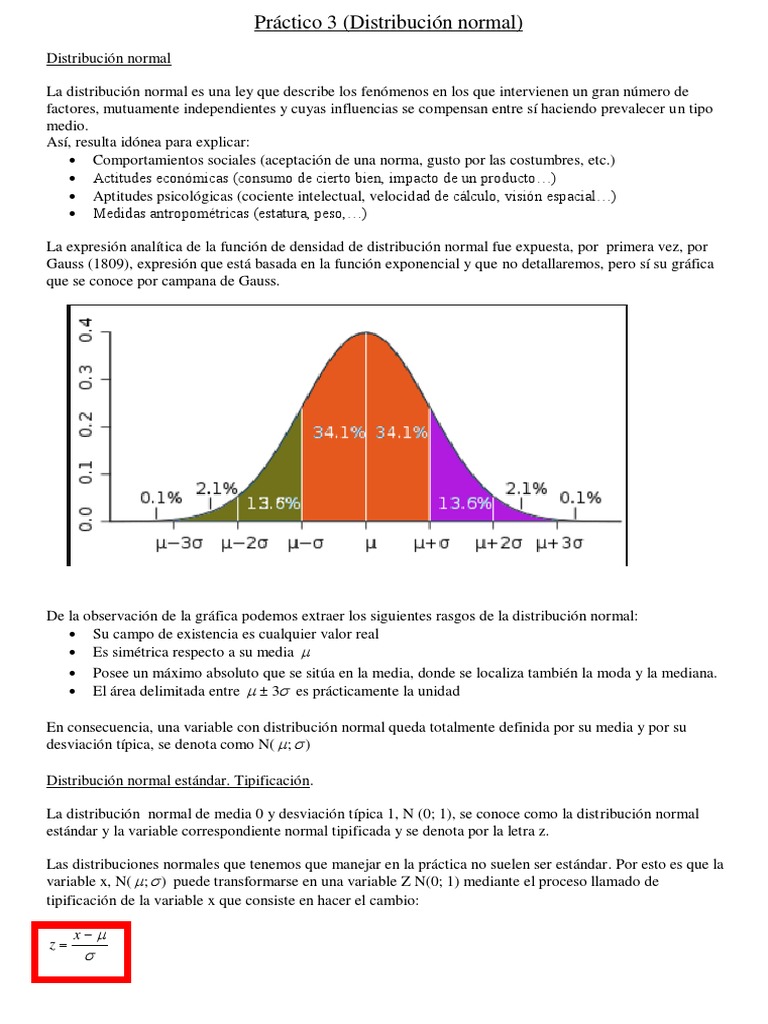 Práctico 3 (Distribución Normal) | PDF