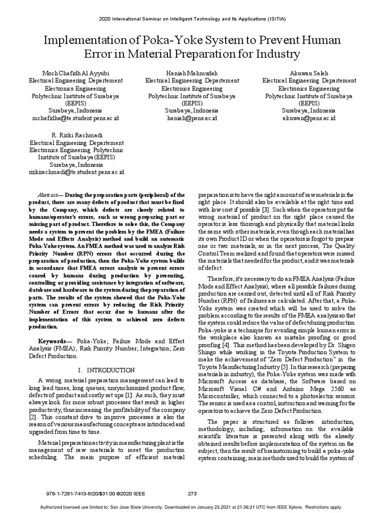 ISE250-04-02-Implementation of Poka-Yoke System To Prevent Human Error ...