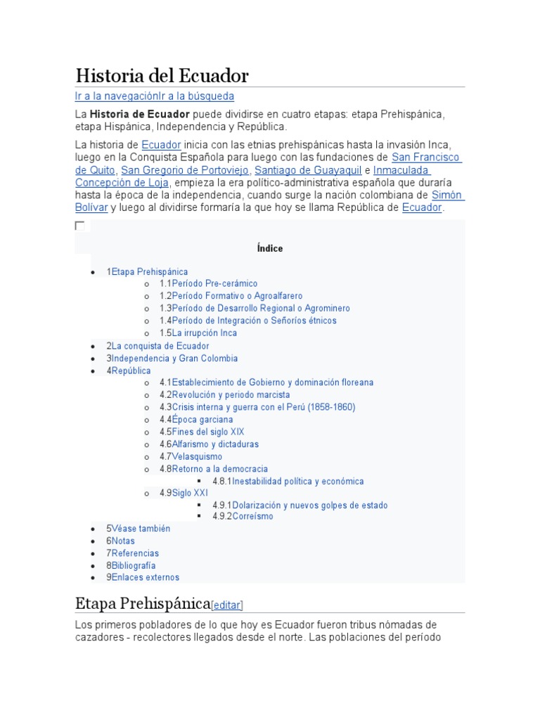 Historia Del Ecuador | PDF | Ecuador | Arqueología