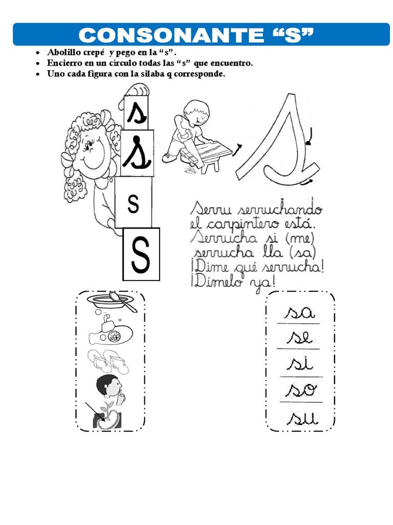 La Consonante S para Ninos de Cinco Anos | PDF