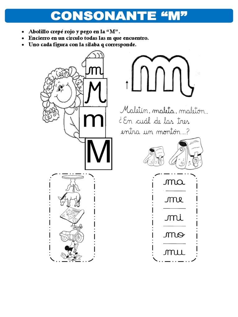 La Consonante M para NiÑOS | PDF