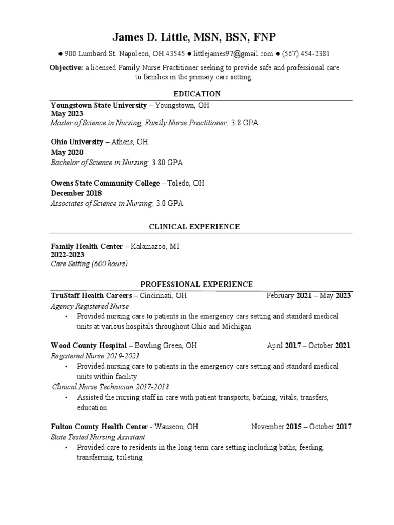 Professional NP Resume | PDF