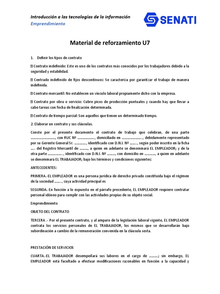 Material de Reforzamiento U7 | PDF | Salario | Derecho laboral