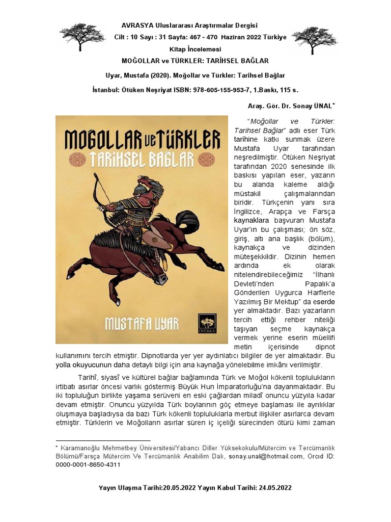 Moğollar Ve Türkler Tarihsel Baglar | PDF