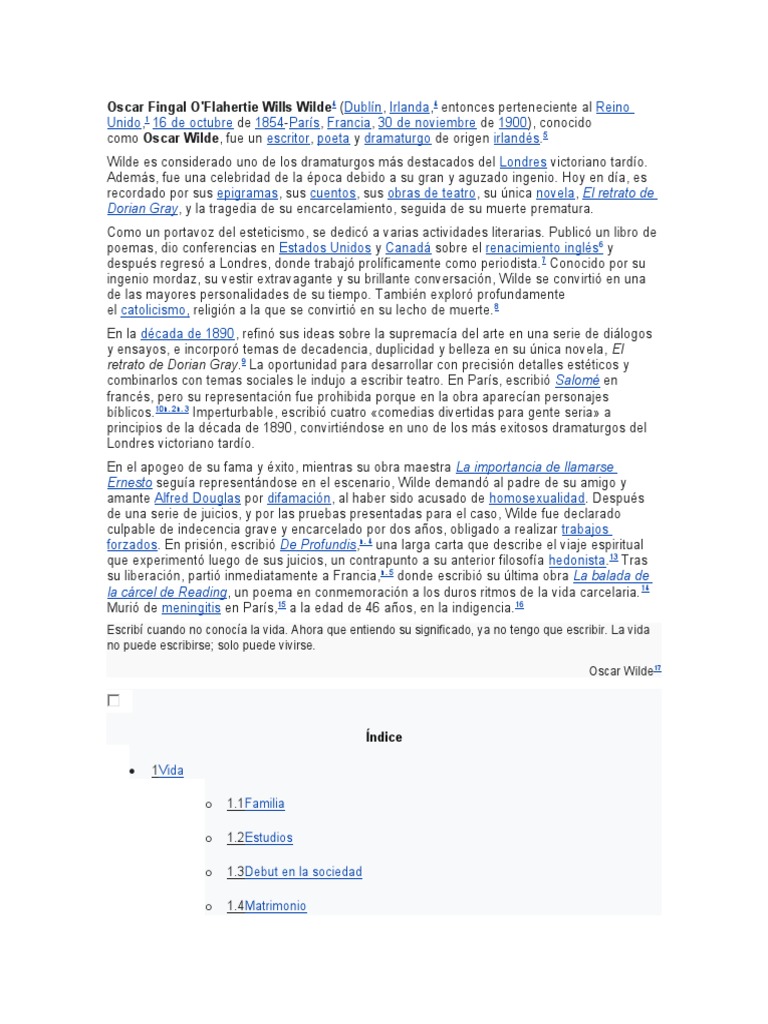 OSCAR | PDF | Oscar Wilde