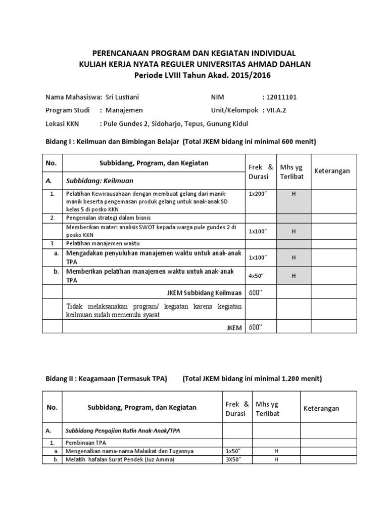 Proker Individu OSIS | PDF