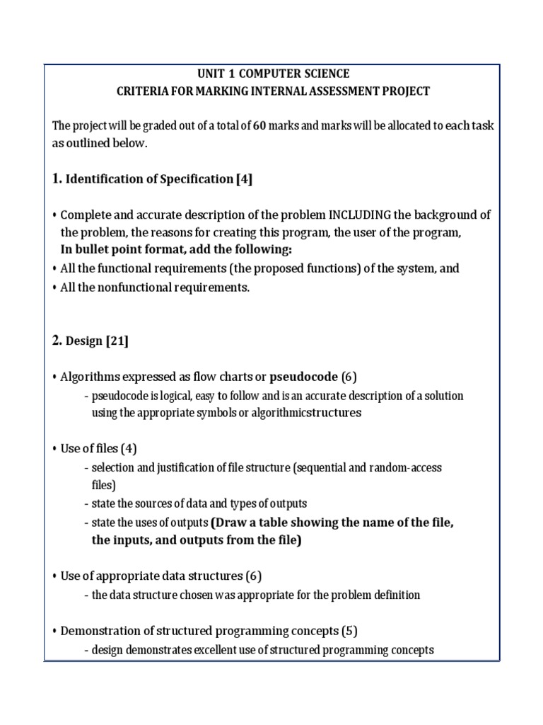 Unit 1 Computer Science Markscheme 2023 | PDF | Programming | Computer Program