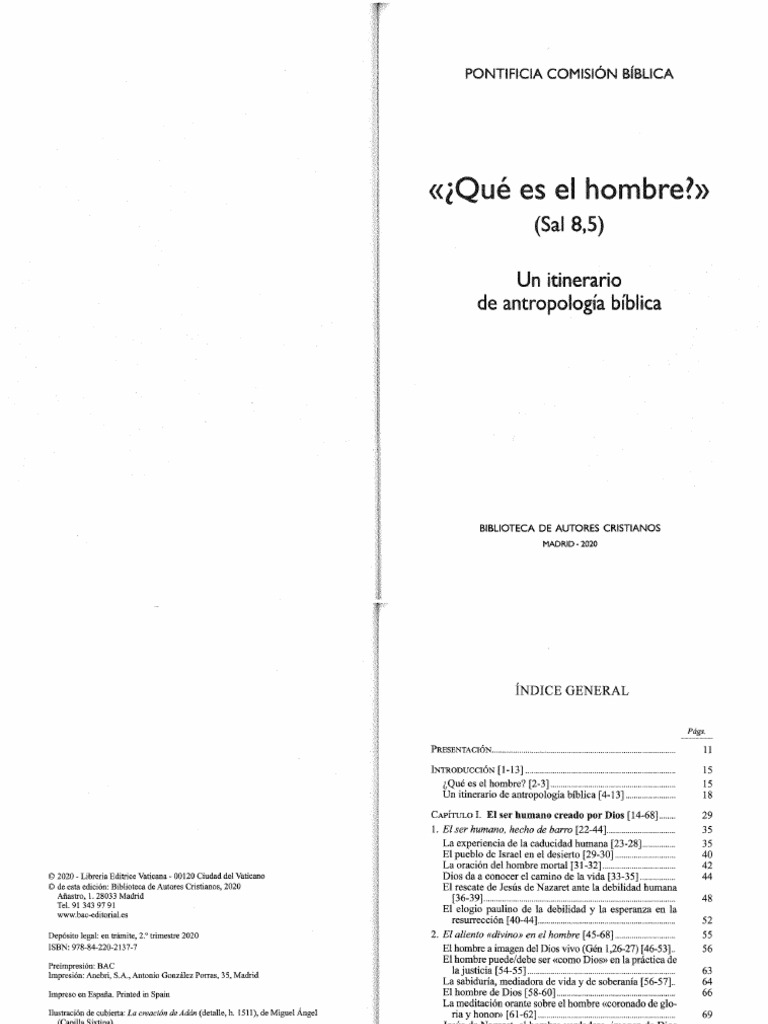 Qué Es El Hombre Pontificia Comisión Bíblica Pdf