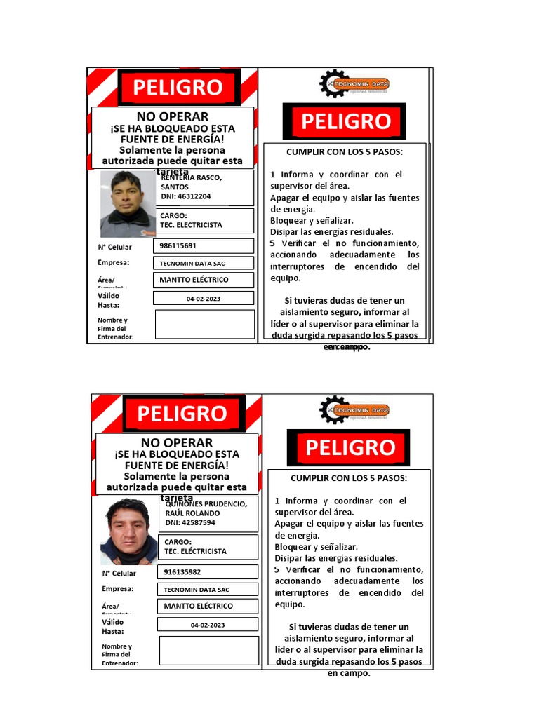 Tarjeta De Bloqueo Pdf