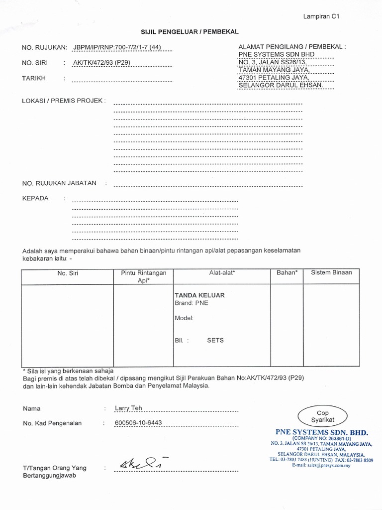 Sijil Pengeluar - 000331 | PDF
