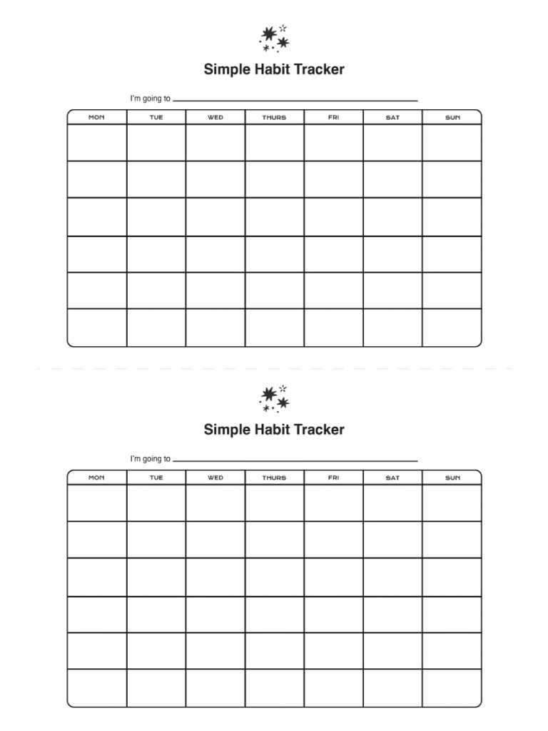 6-Week Simple Habit Tracker | PDF