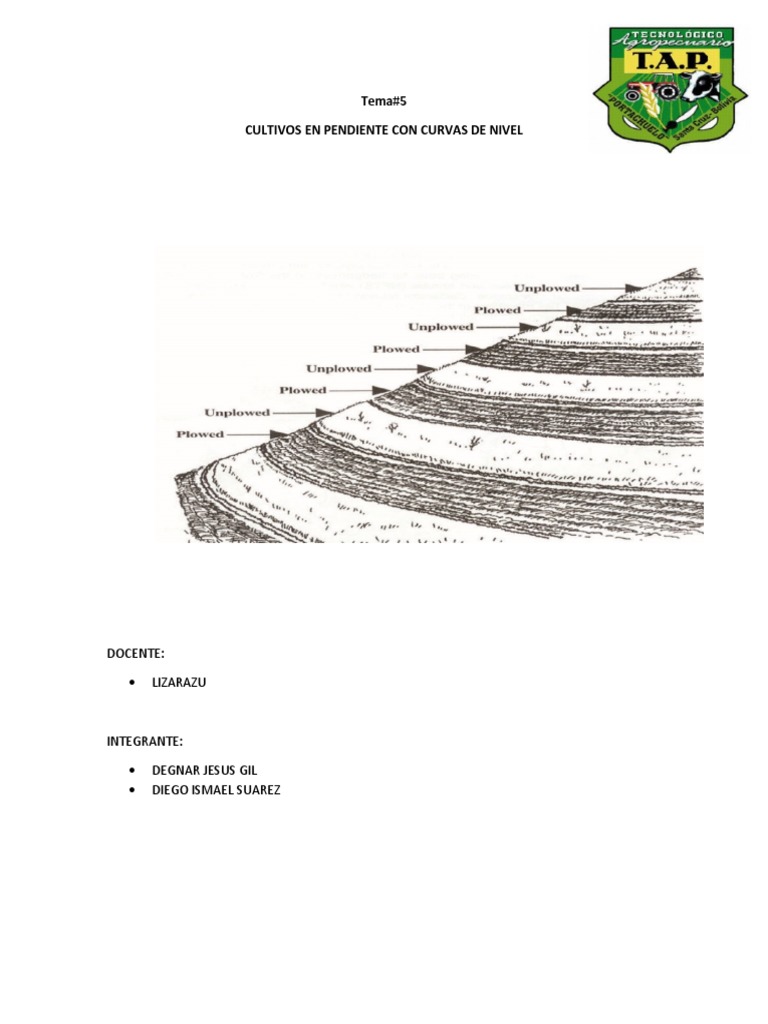 Cultivos en Pendiente: Curvas de Nivel | PDF | Agua | Geometría