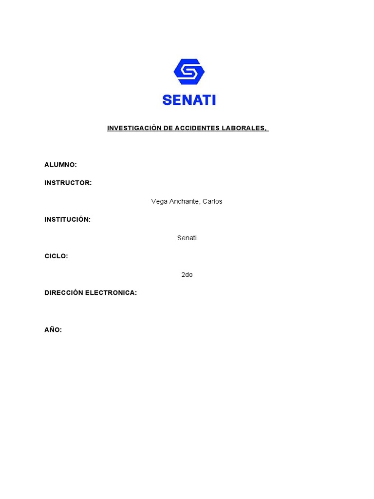 Ejemplo de Investigacion de Accidentes | PDF | Seguridad y salud ... Ejemplo de Investigacion de Accidentes | PDF | Seguridad y salud ...