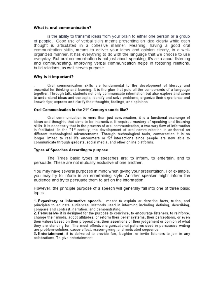What Is Oral Communication | PDF