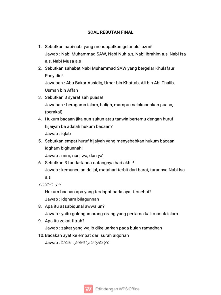 Soal Rebutan Final | PDF