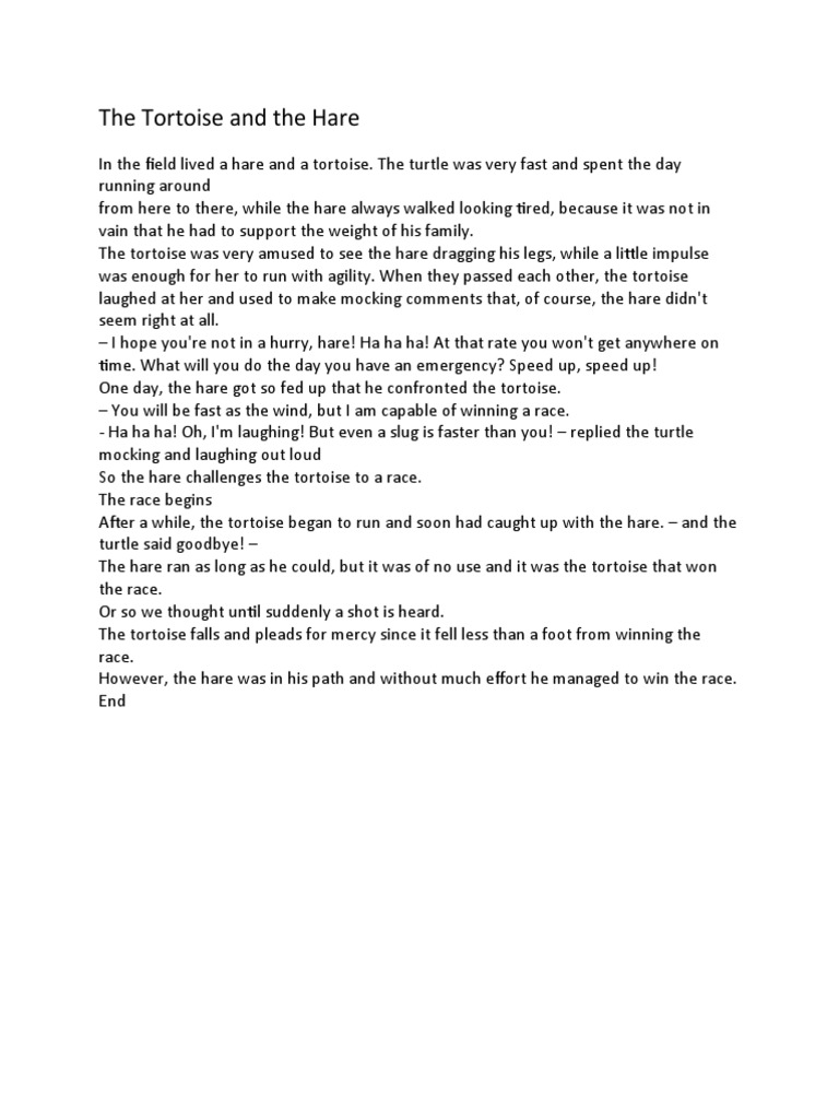 The Tortoise and The Hare | PDF