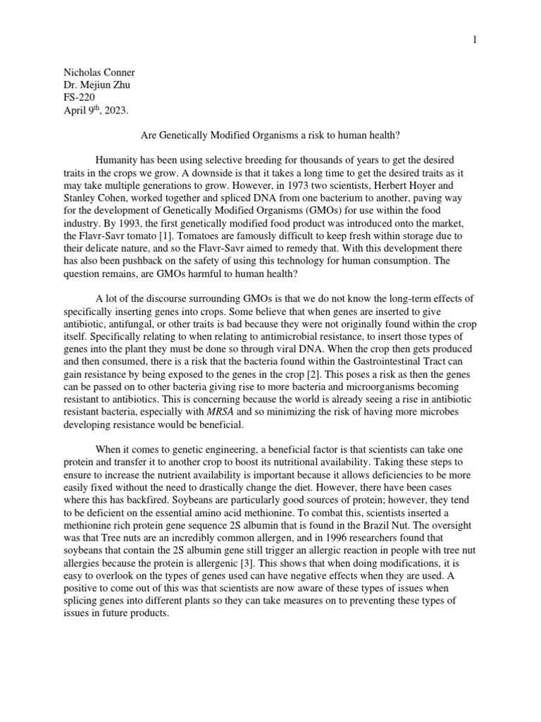 Fs 220 Gmo Essay | PDF
