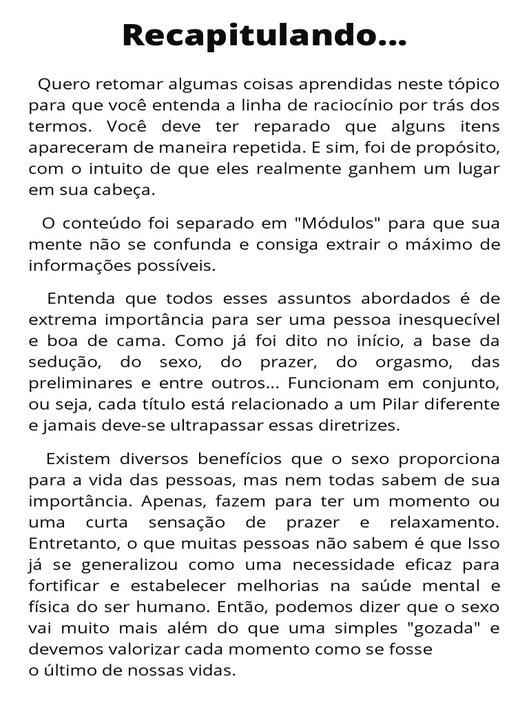 RECAPITULANDO | PDF | Prazer | Humano
