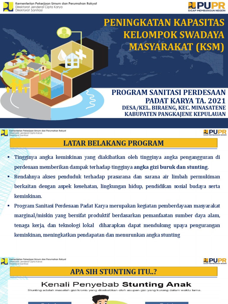 Peningkatan Kapasitas Kelompok Swadaya Masyarakat (KSM) : Program Sanitasi Perdesaan Padat Karya ...