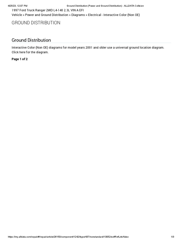 1997 Ford Ranger Ground Distribution Diagram | PDF