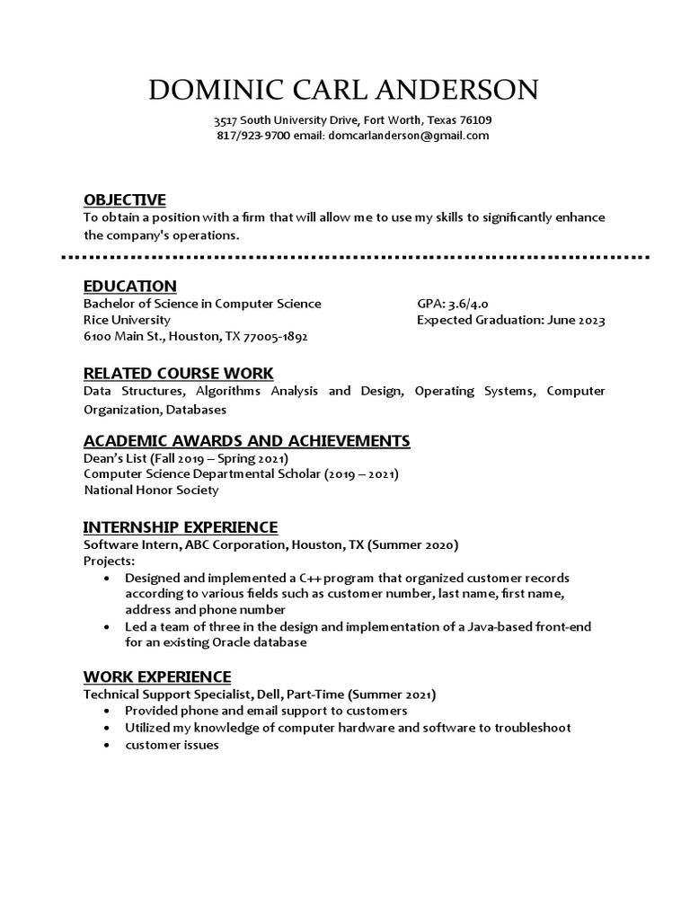 Two Page College Resume Template | PDF | Cisco Certifications | Computing