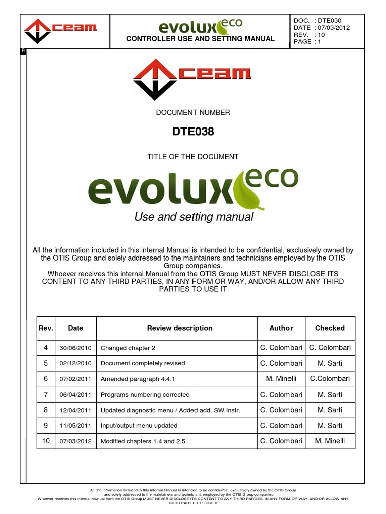 Evolux - Eco Use and Setting Manual | PDF | Electric Motor | Operating ...
