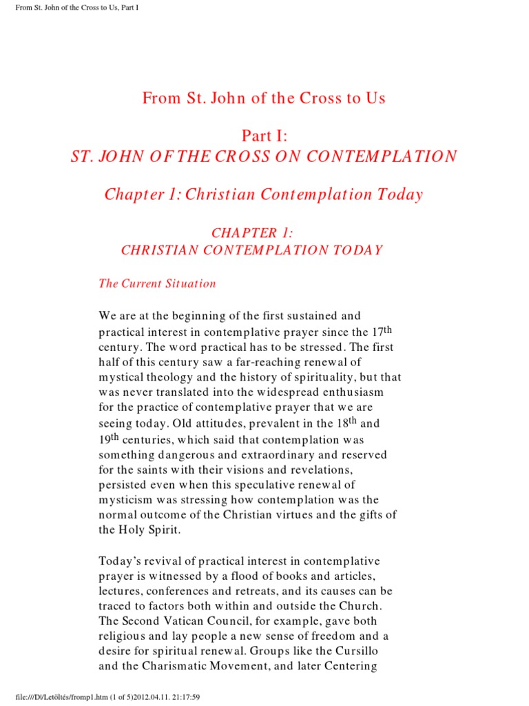 From St. John of The Cross To Us | PDF | Christian Mysticism | Prayer