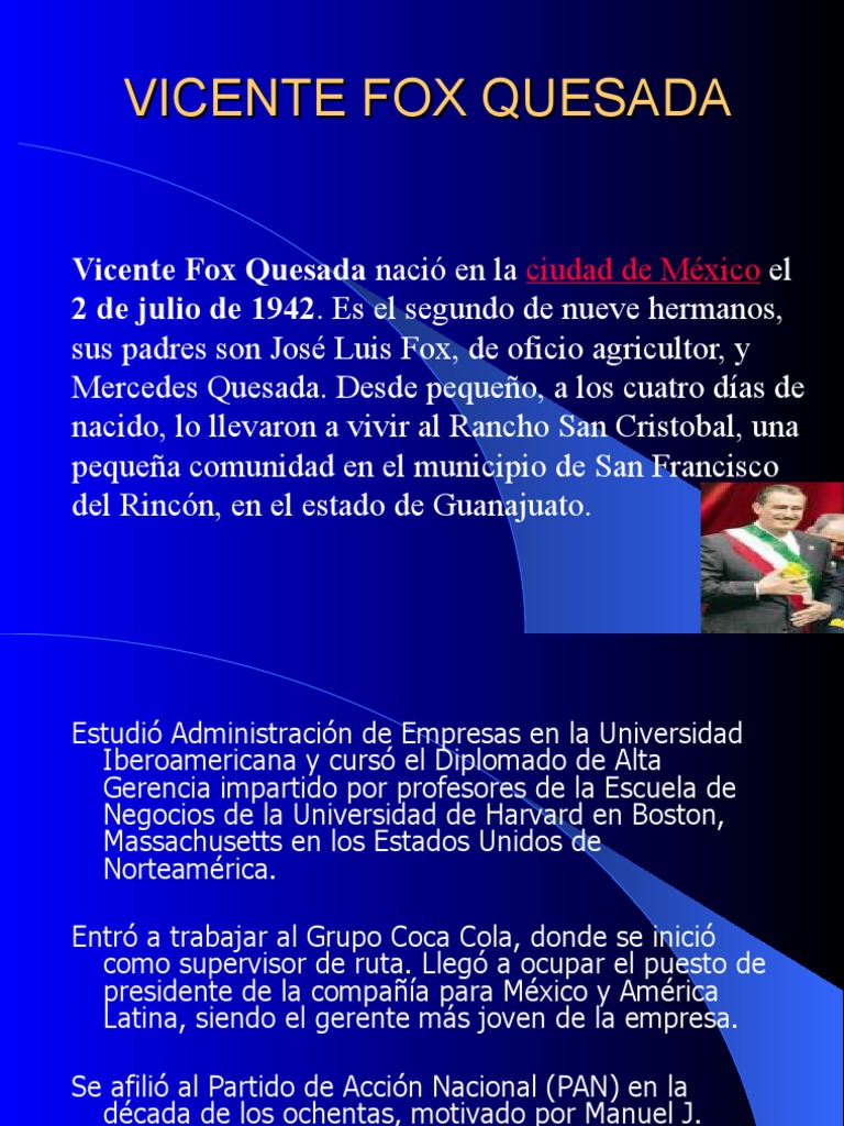 Vicente Fox Quezada | PDF | México | Producto Interno Bruto