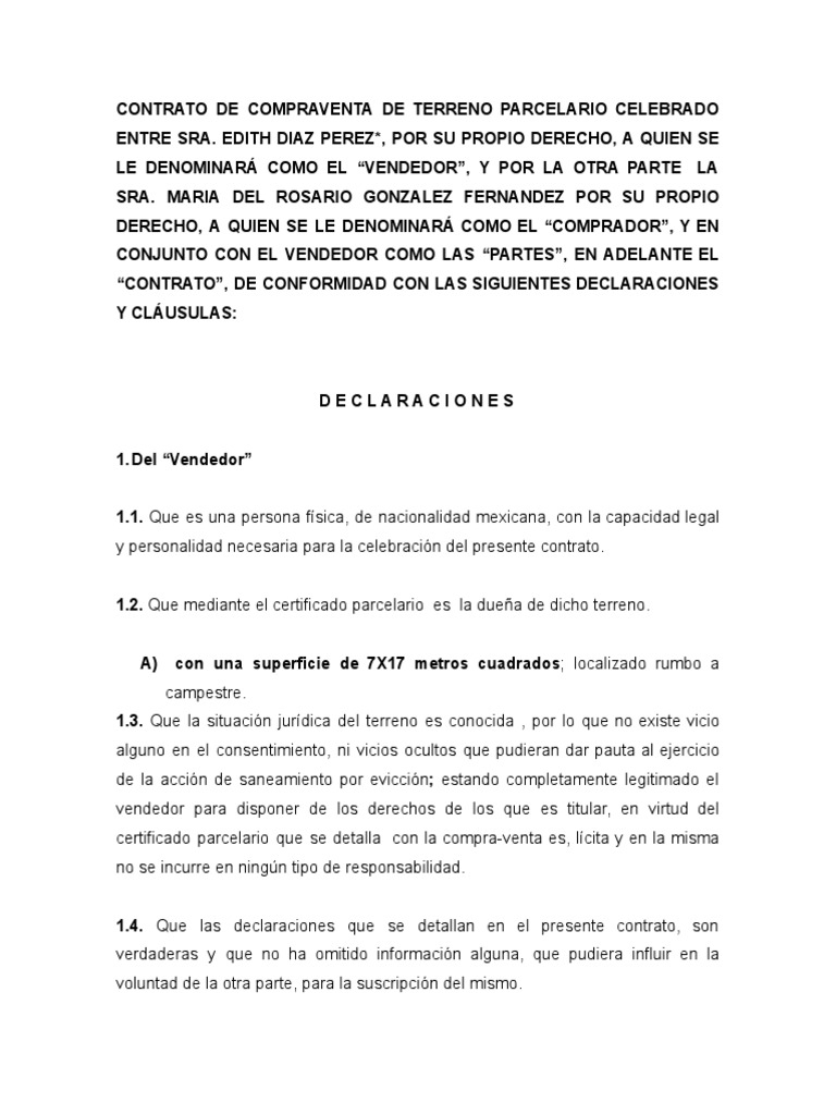MACHOTE-DE-CONTRATO-DE-COMPRAVENTA-DE-TERRENO-ejidal-PARCELARIO.docx ...