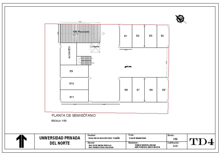 Plano de Semisótano - Facultad de Arquitectura | PDF
