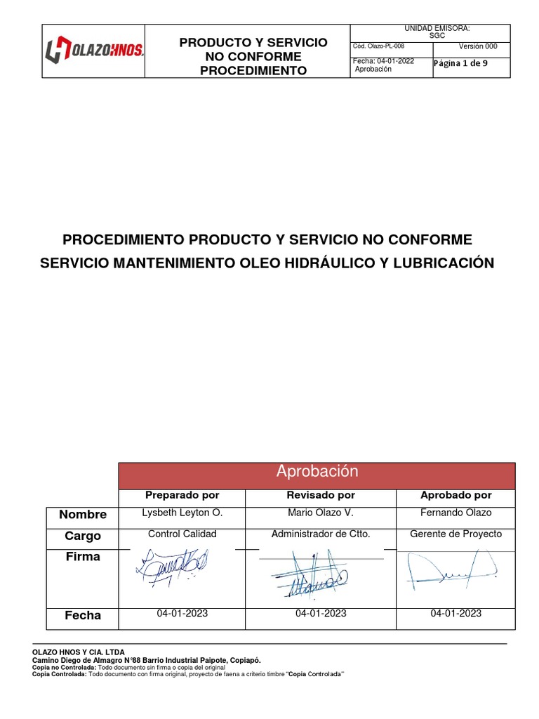 PL-08 Producto No Conforme | PDF | Agencia Central de Inteligencia