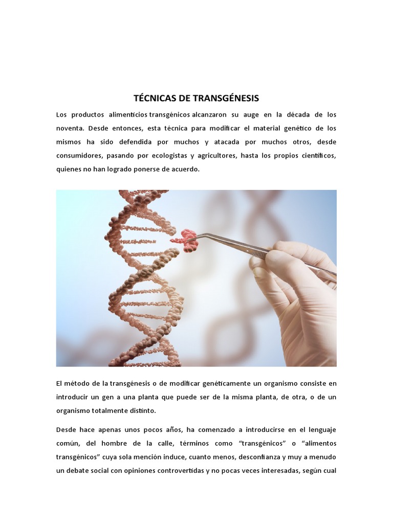 resumen de introduccion a la transgenesis | PDF | Organismo ...