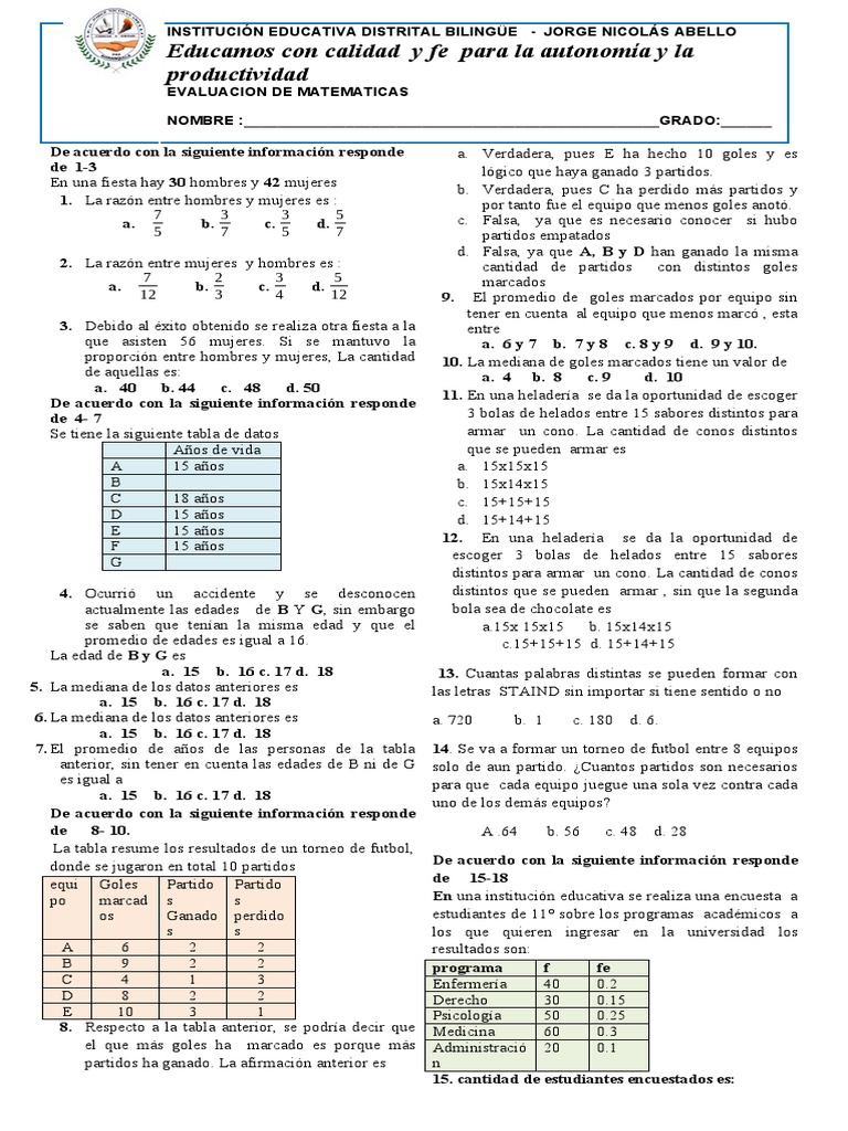 Examen de Estadistica | PDF
