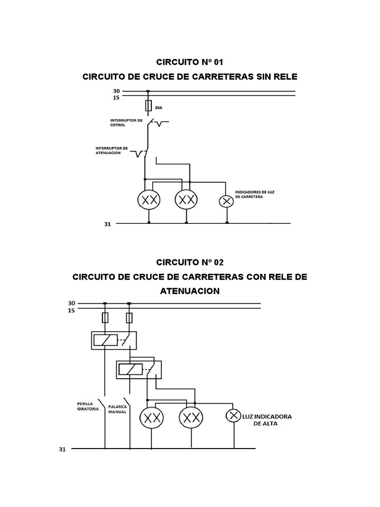 Circuitos Electricos Luces Altas y Bajas | PDF
