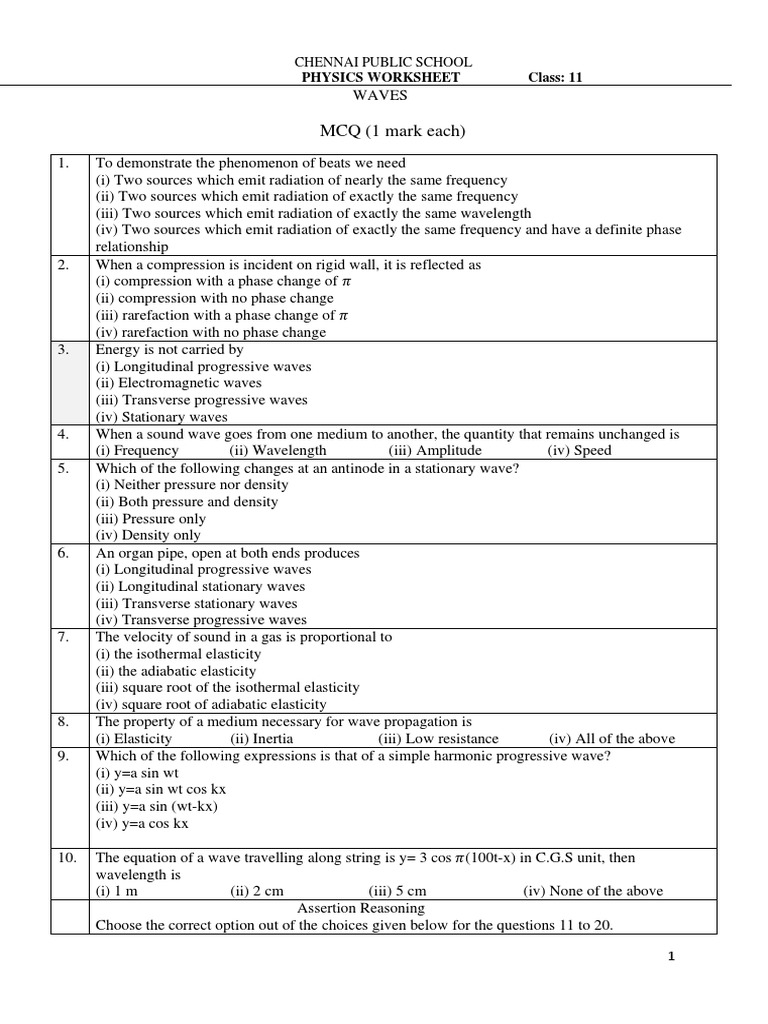 Waves Worksheet | PDF | Waves | Sound