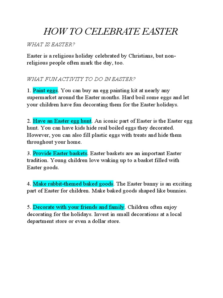 How To Celebrate Easter | PDF