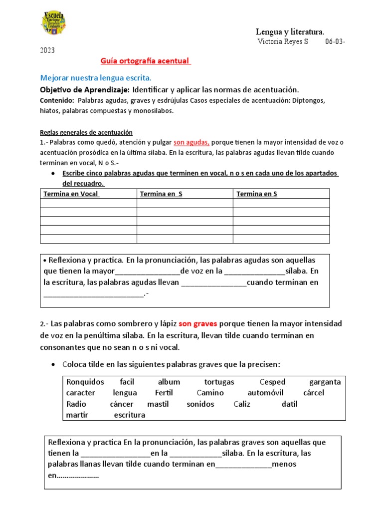 Guía Ortografía Acentual | PDF | Idiomas | Estudios de idiomas extranjeros