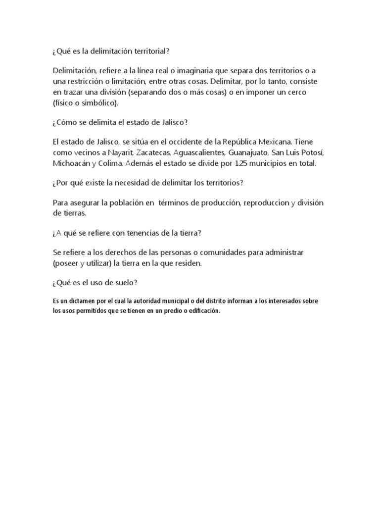 Qué Es La Delimitación Territorial | PDF