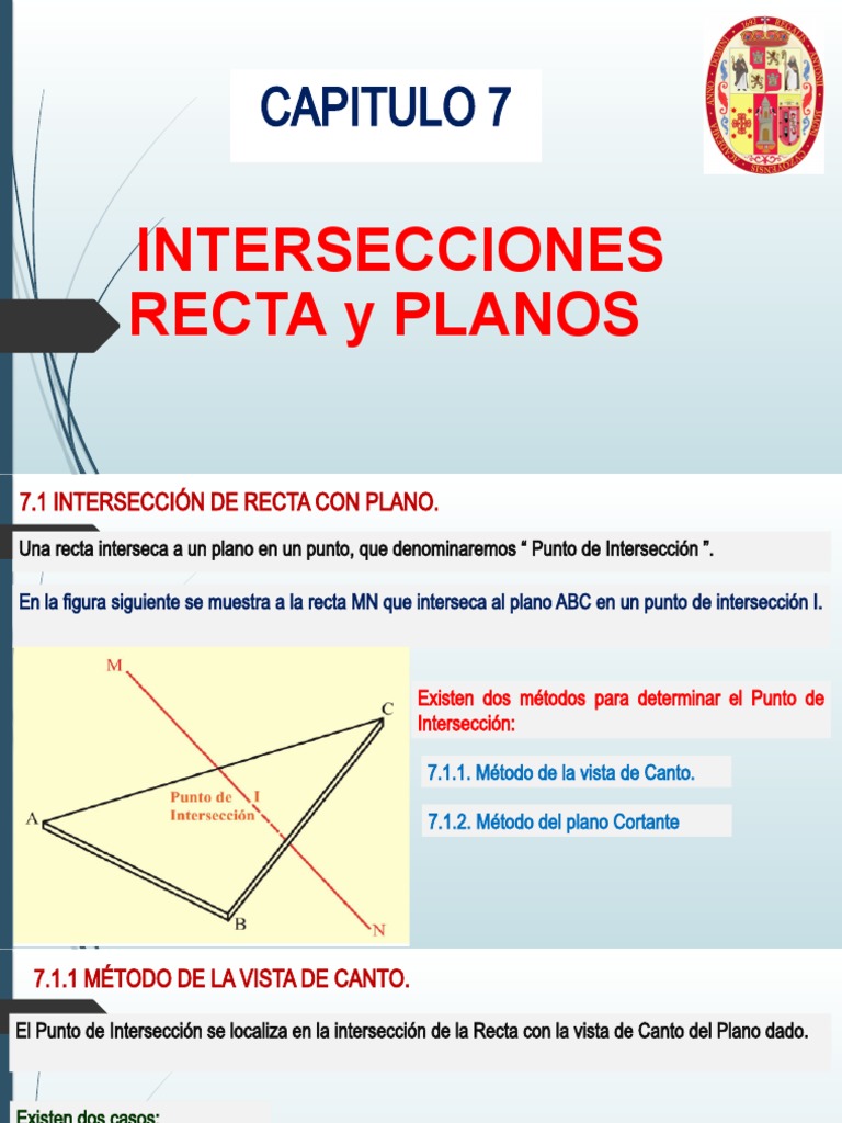 Presentación 7 Intersecciones | PDF | Línea (geometría) | Matemática Elemental