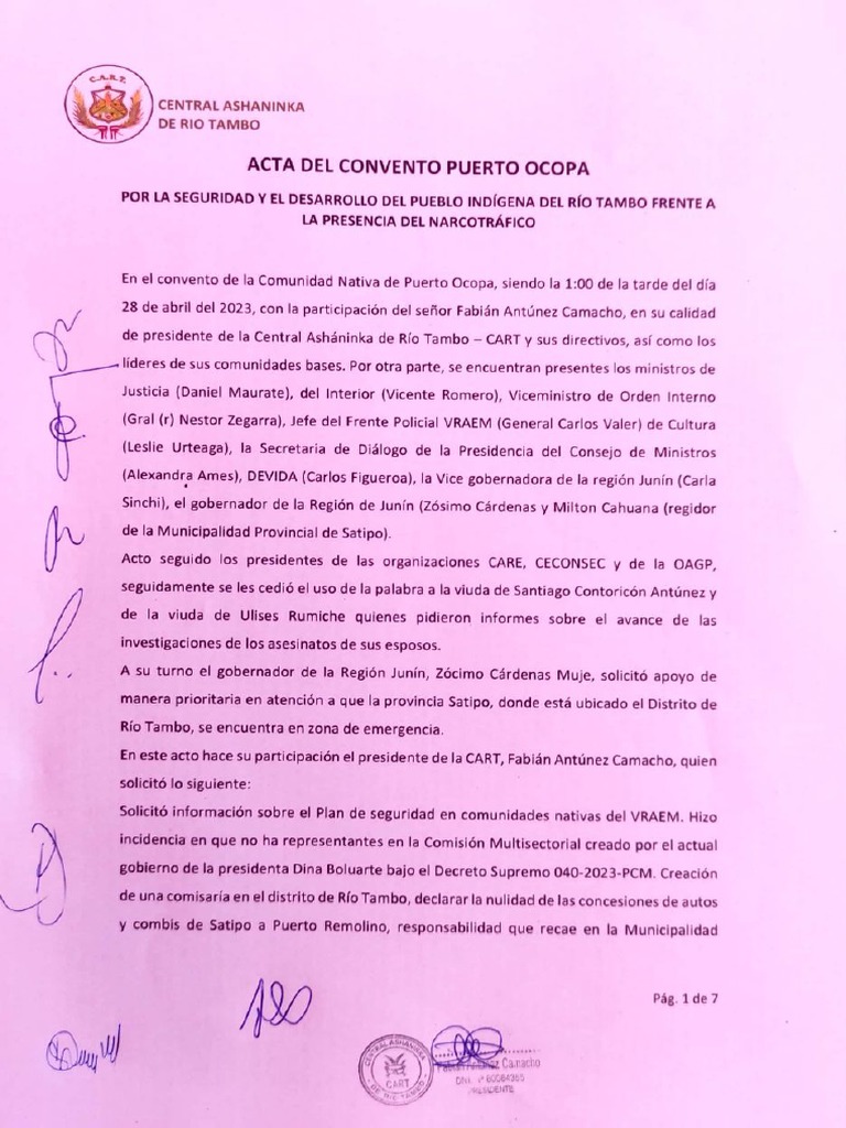 Acta Puerto Ocopa 28 04 2023 Pdf