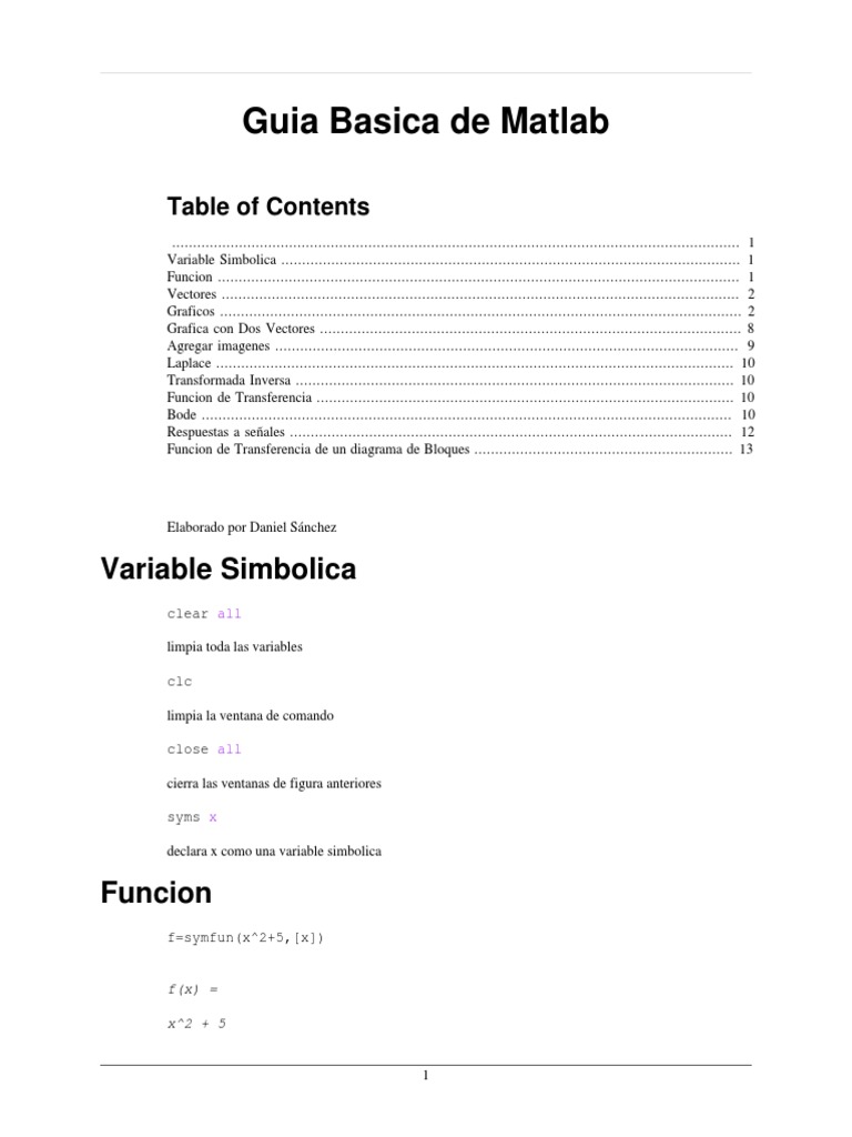 Guia Basica MatLab | PDF | Matlab | Desarrollo de software